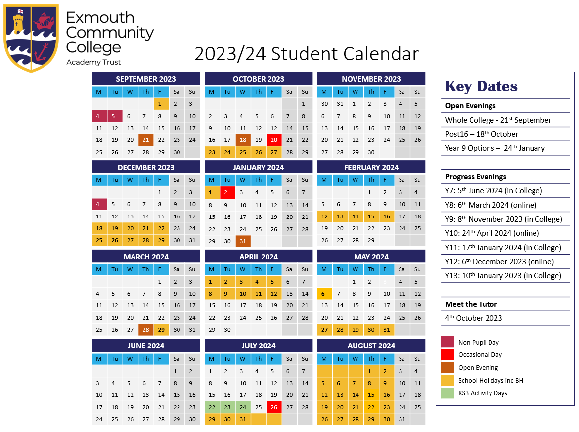 Exmouth Community College - Term Dates